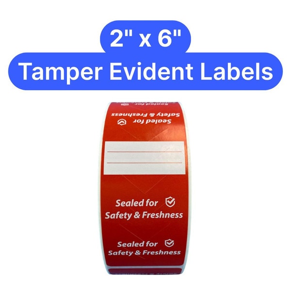 2" x 6" Tamper Proof Seal Labels - 4 Rolls